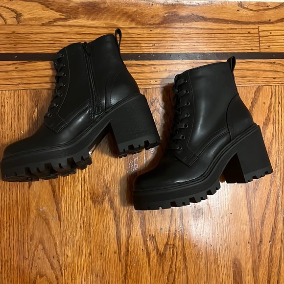 Shoes | 3 Inch Heeled Boots With Laces | Poshmark
